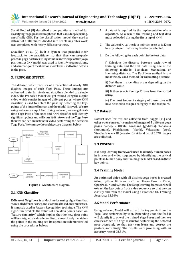 Yoga Pose Detection and Correction using Posenet and KNN | PDF