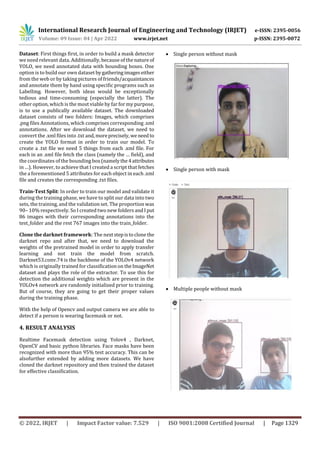 Realtime Face mask Detector using YoloV4 | PDF