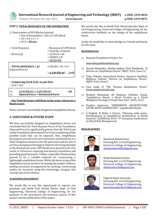 Flood Mitigation Measures – Design of an Amphibious House | PDF