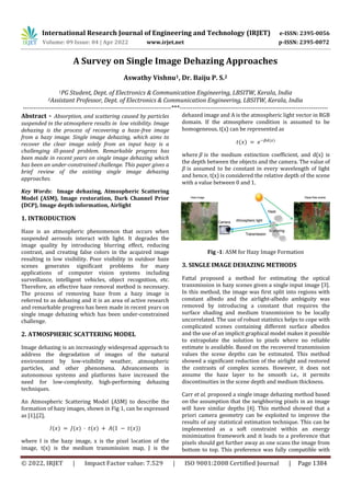 A Survey on Single Image Dehazing Approaches | PDF