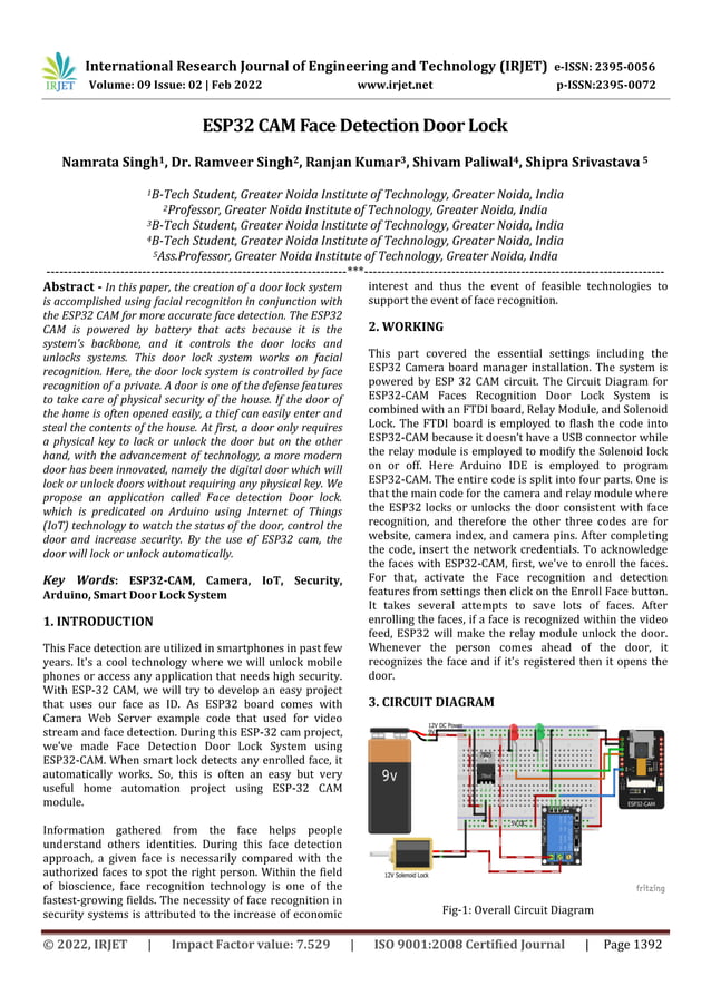 ESP32 CAM Face Detection Door Lock | PDF | Home Security | Home & Garden