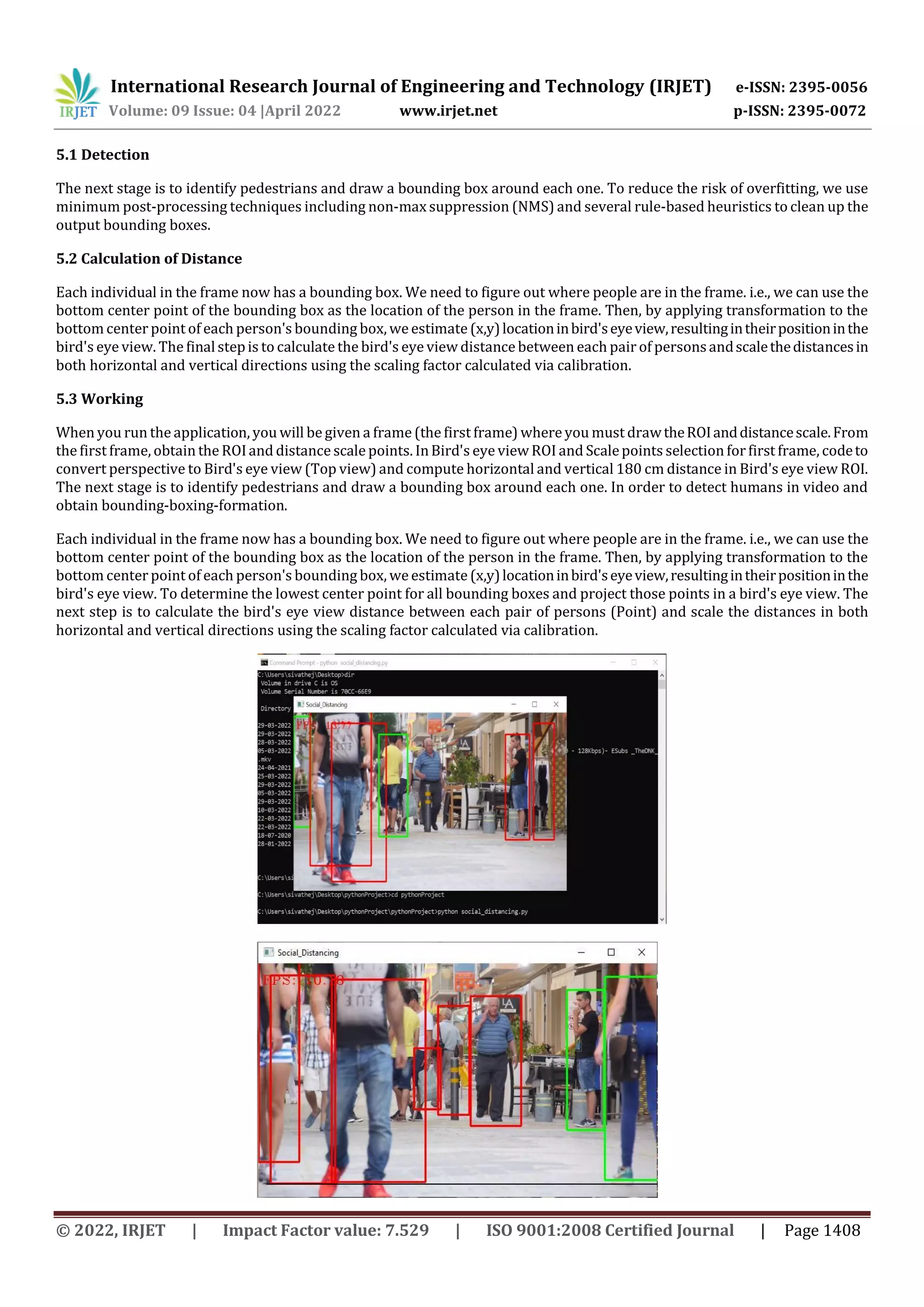 Social Distancing Detection Monitoring And Management Using Opencv Pdf
