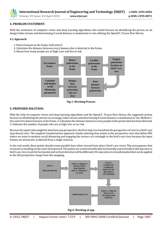 Social Distancing Detection, Monitoring and Management Using OpenCV | PDF