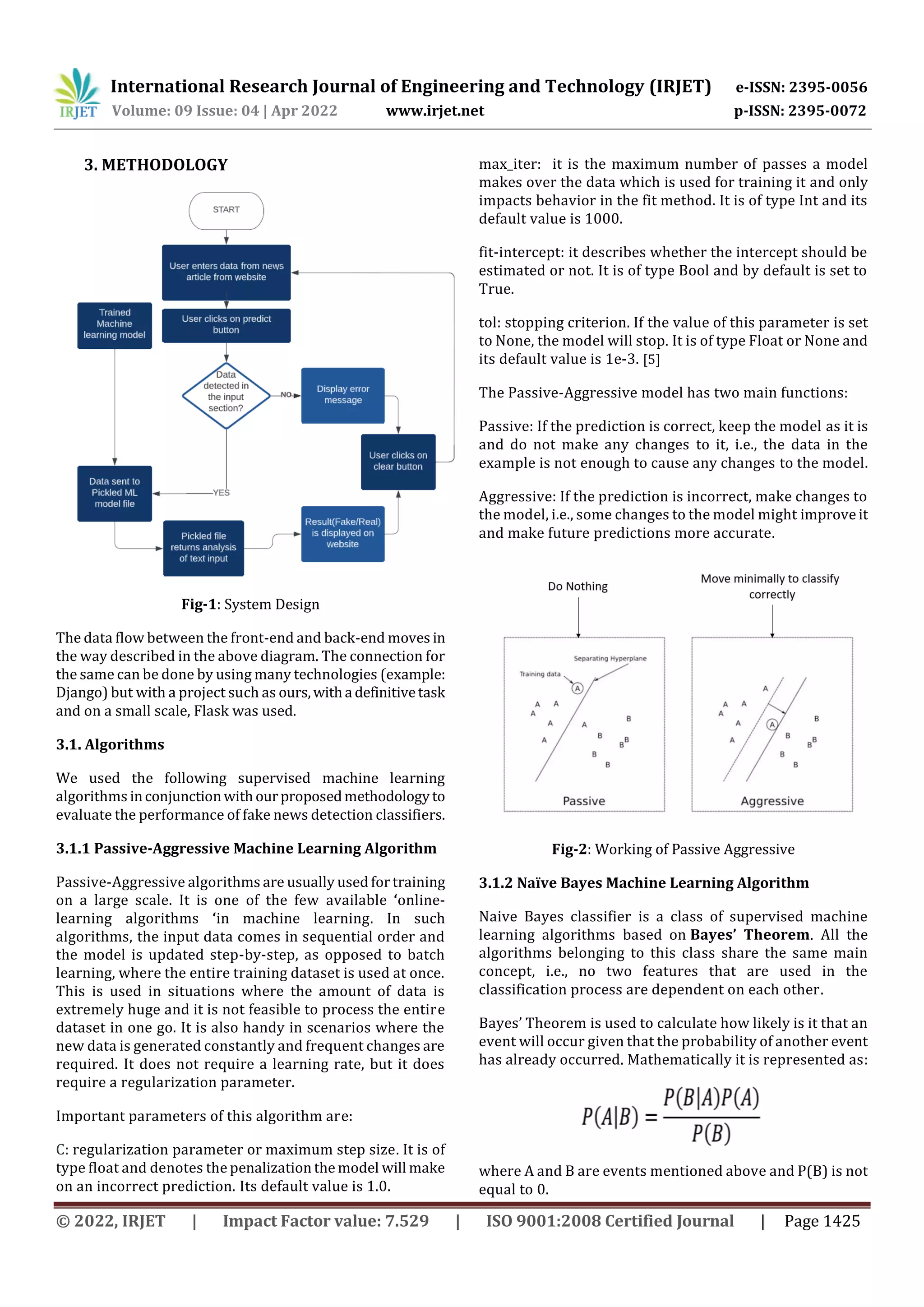 Fake News Detection using Passive Aggressive and Naïve Bayes | PDF