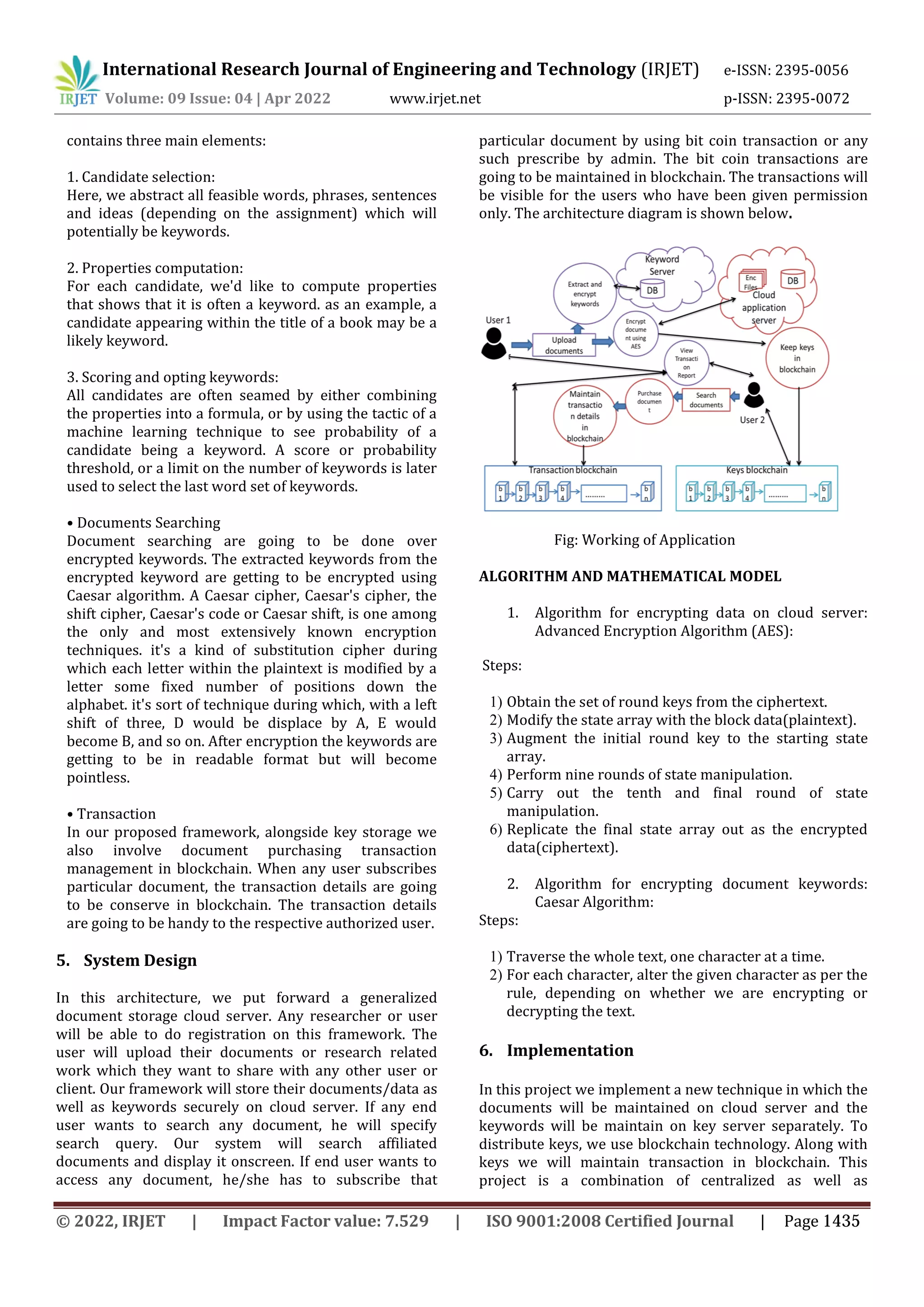 IMPLEMENTING BLOCKCHAIN ASSISTED PUBLIC KEY ENCRYPTION TECHNIQUE IN CLOUD COMPUTING FOR SECURING ...