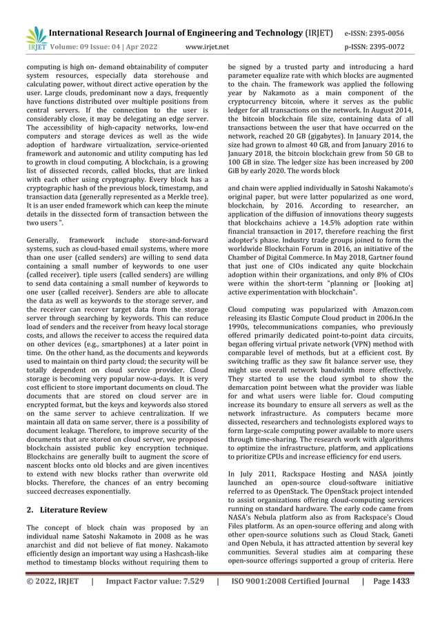 Implementing Blockchain Assisted Public Key Encryption Technique In Cloud Computing For Securing