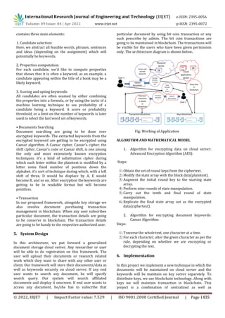 IMPLEMENTING BLOCKCHAIN ASSISTED PUBLIC KEY ENCRYPTION TECHNIQUE IN CLOUD COMPUTING FOR SECURING ...