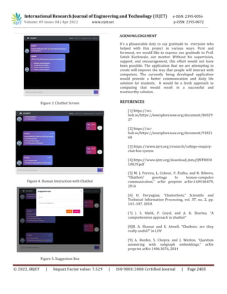 INTELLIGENT CHATBOT FOR COLLEGE ENQUIRY SYSTEM | PDF