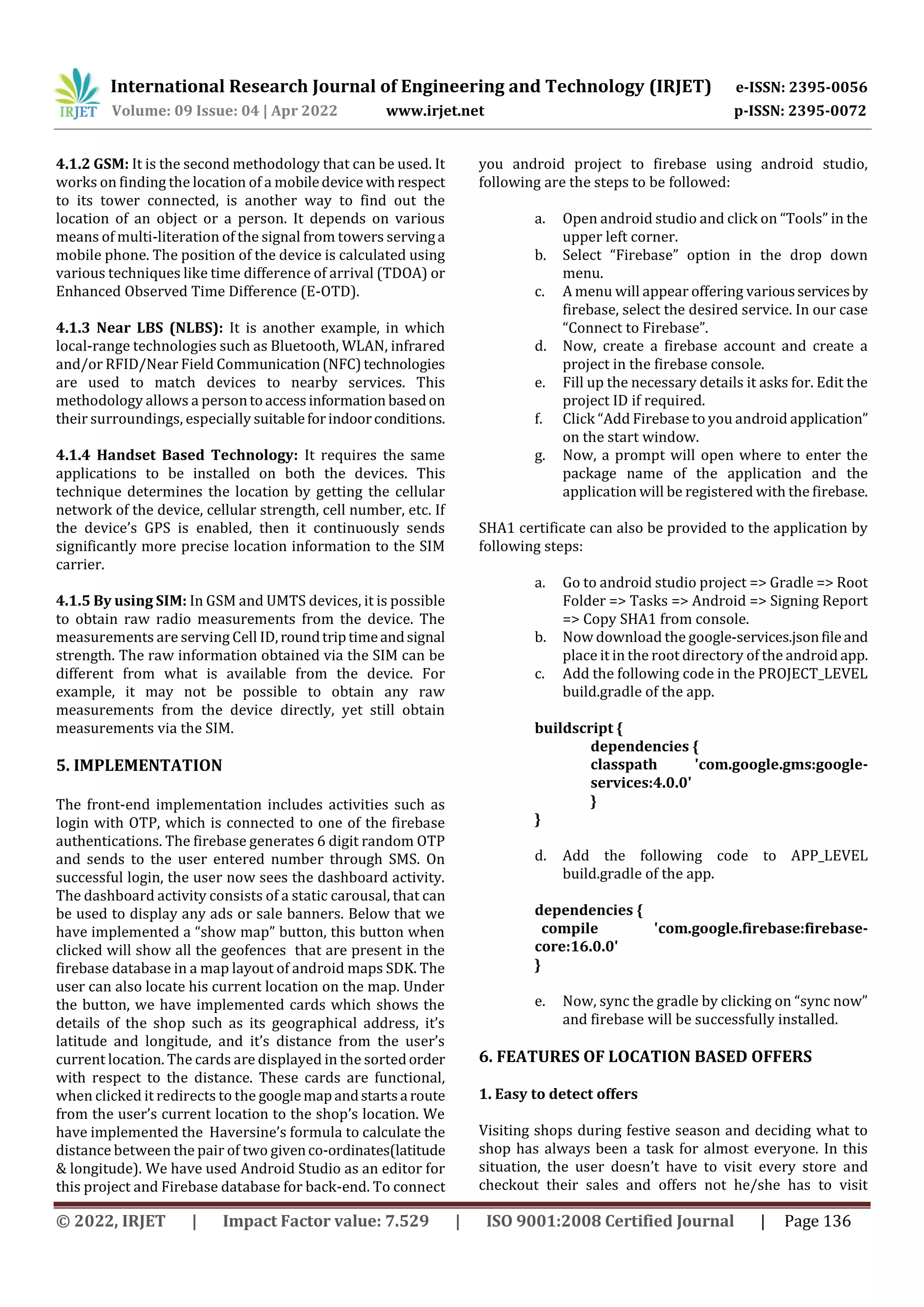 Location Based offers using Android Application | PDF