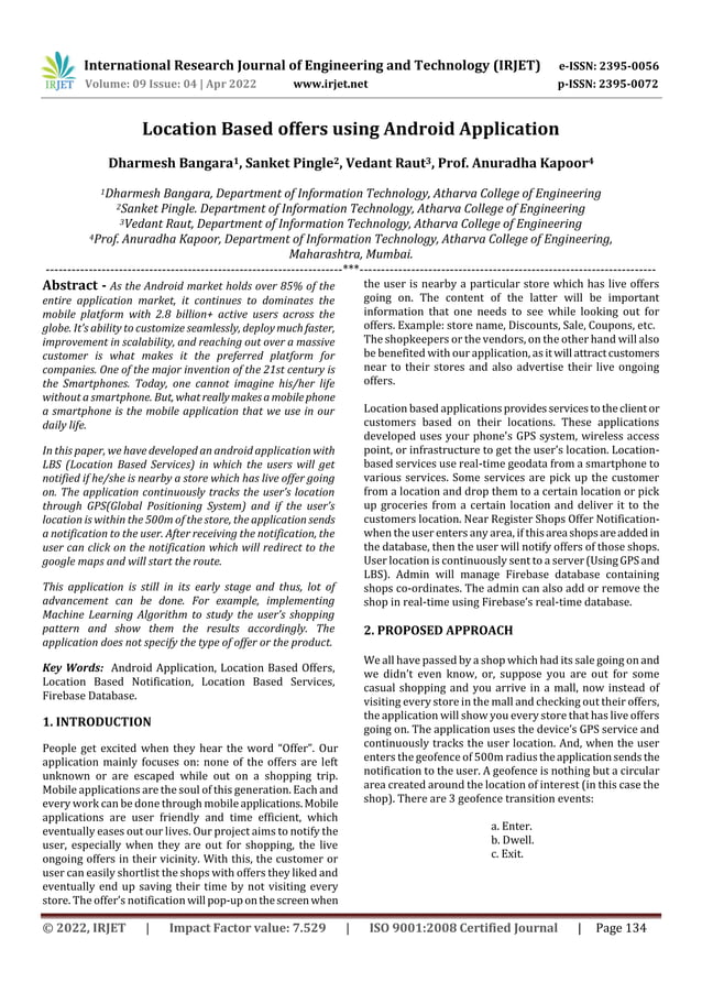 Location Based offers using Android Application | PDF