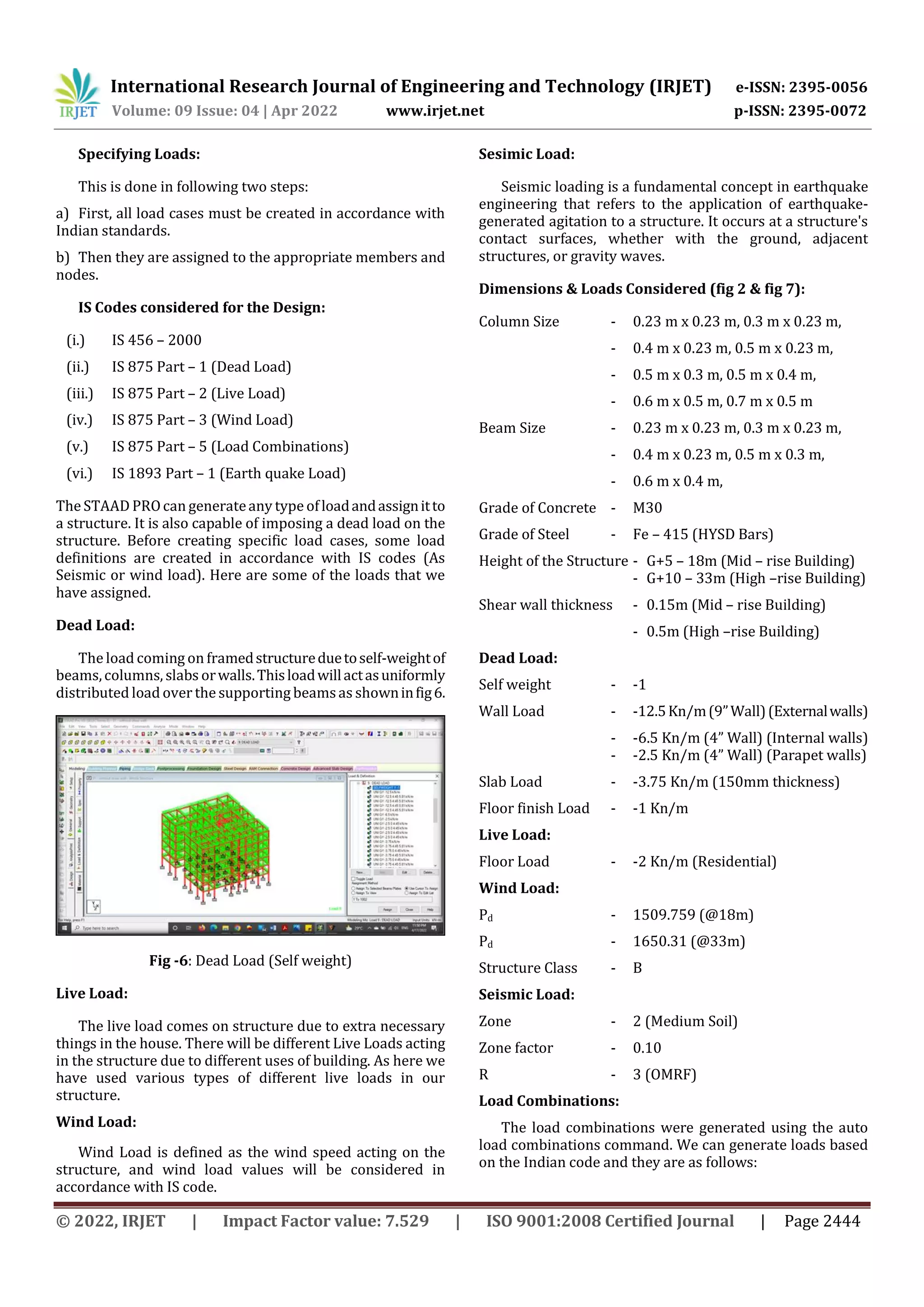 Comparative study of a multi – storied building with and without shear ...