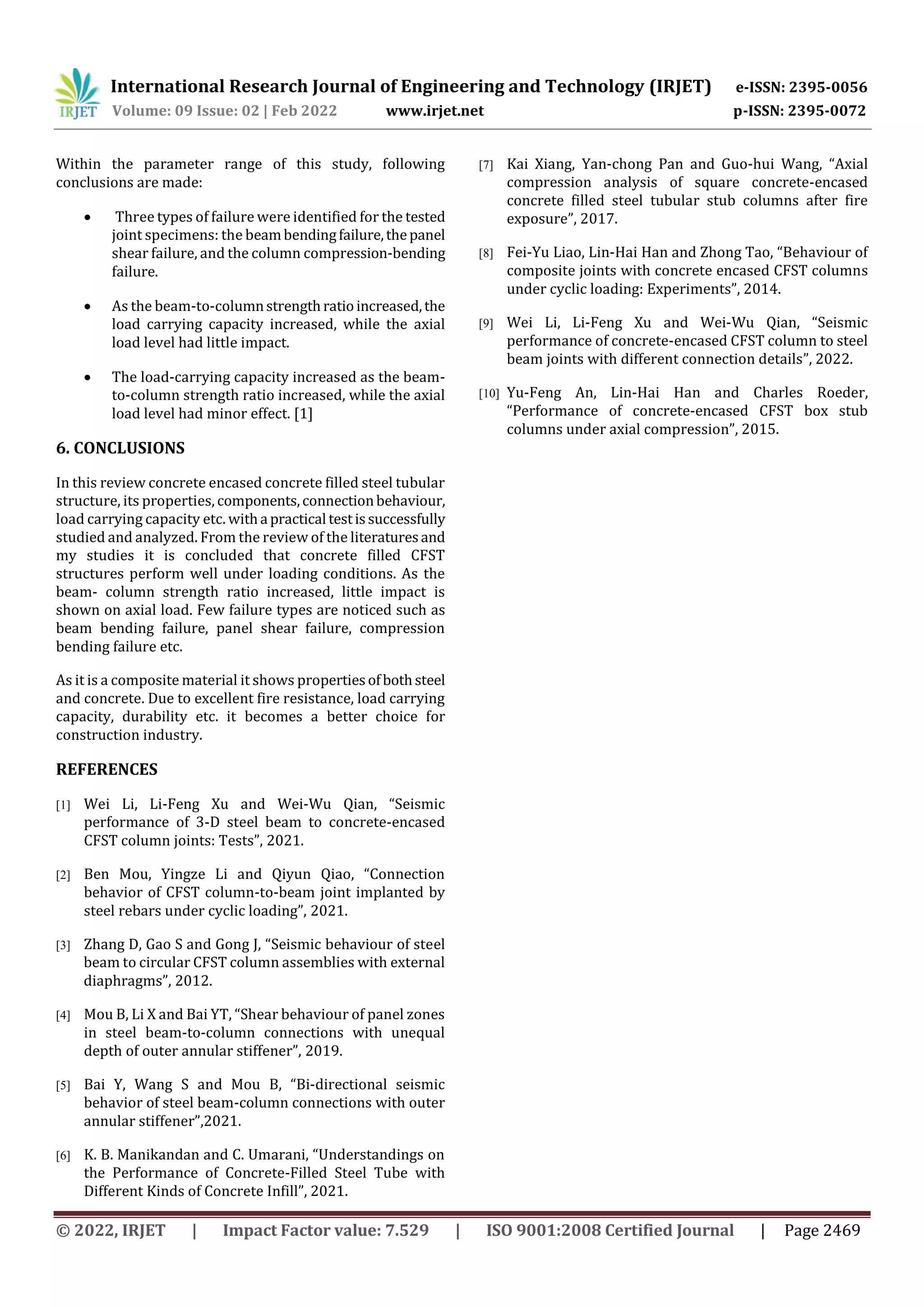 CONCRETE-ENCASED CFST BEAM-COLUMN JOINTS: A REVIEW | PDF