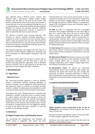 Crop Prediction using IoT & Machine Learning Algorithm | PDF