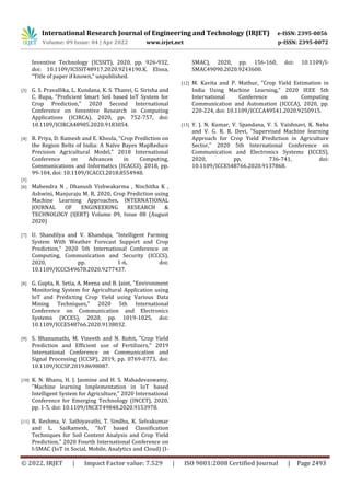 Crop Prediction using IoT & Machine Learning Algorithm | PDF