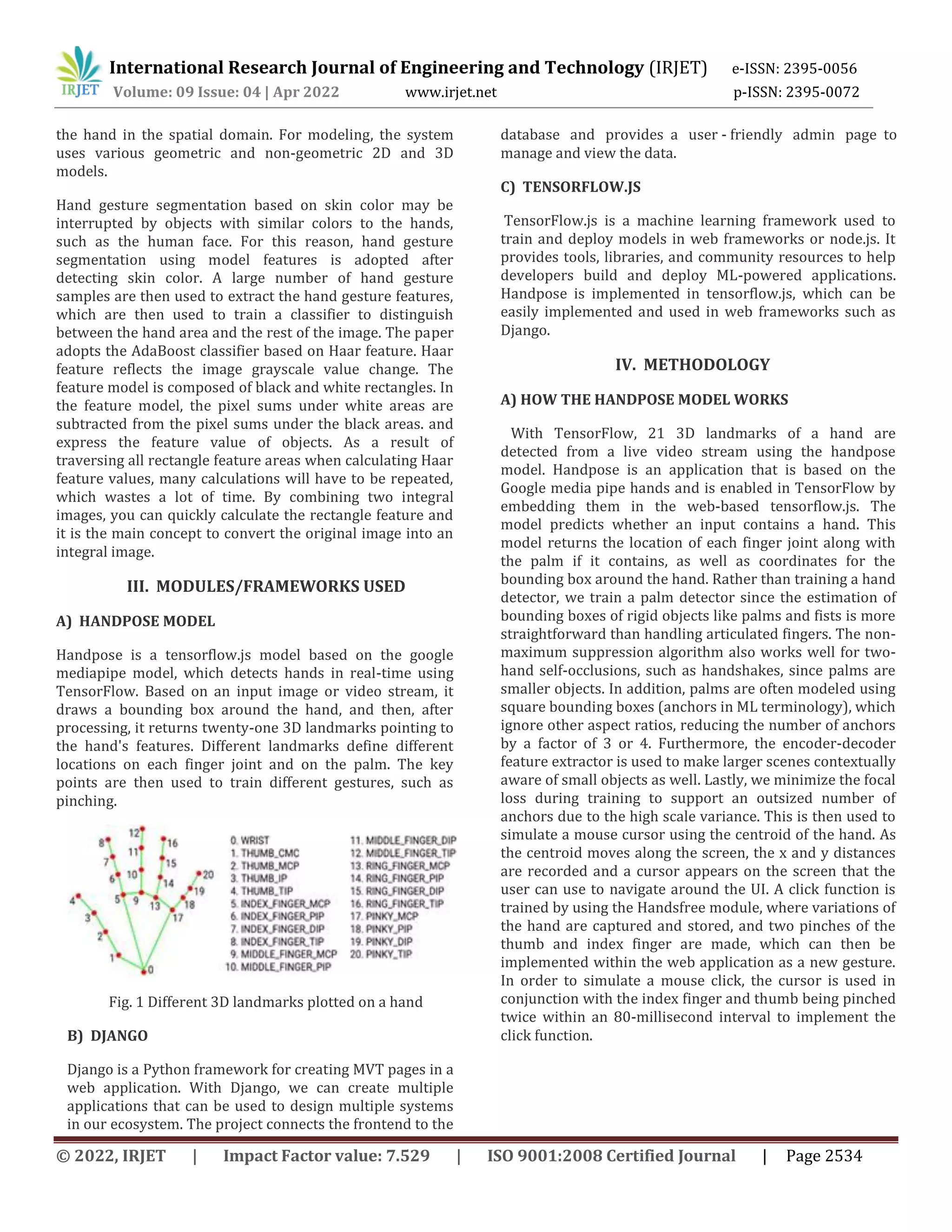 TOUCHLESS ECOSYSTEM USING HAND GESTURES | PDF