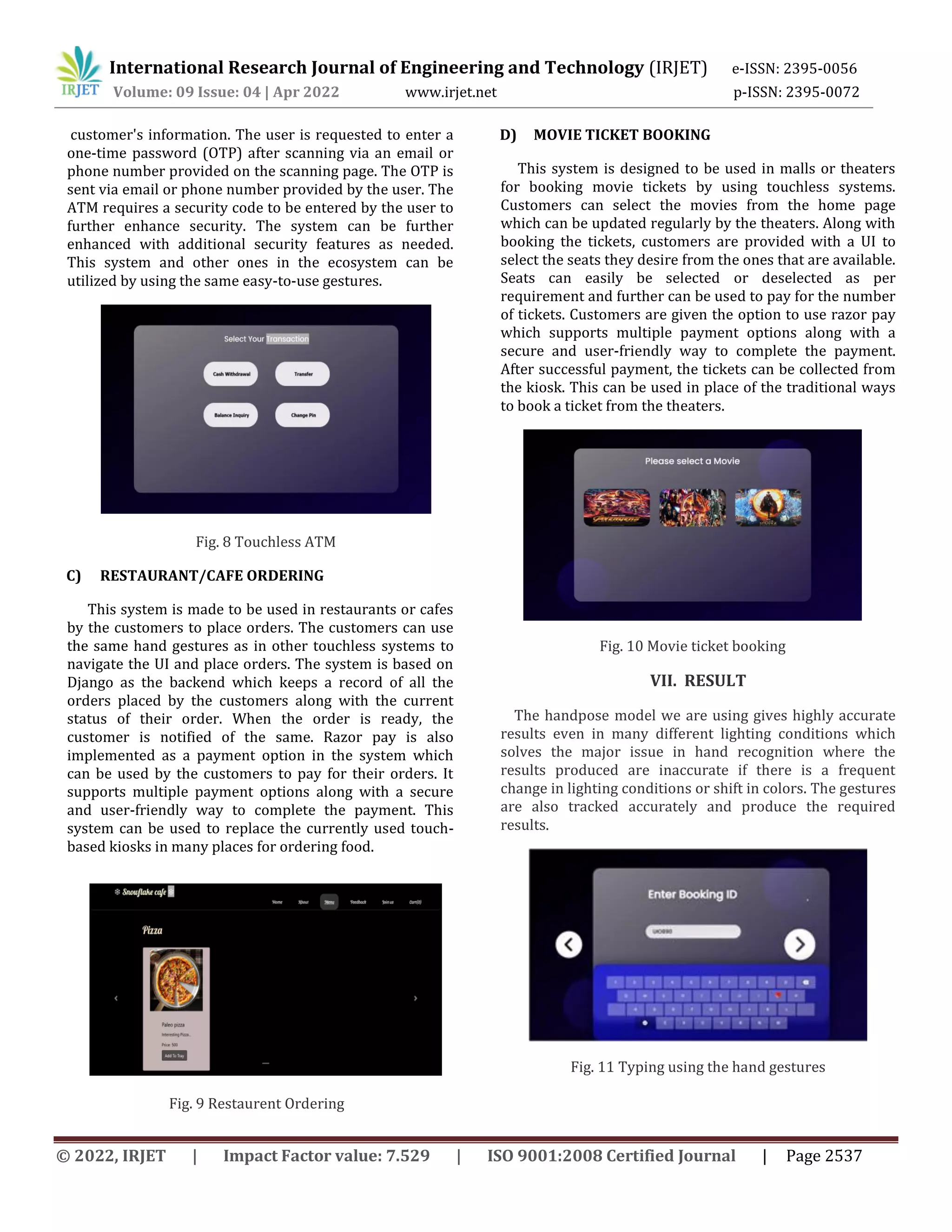 TOUCHLESS ECOSYSTEM USING HAND GESTURES | PDF