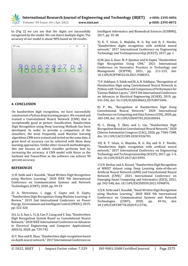 Handwritten Digit Recognition Using Cnn Pdf