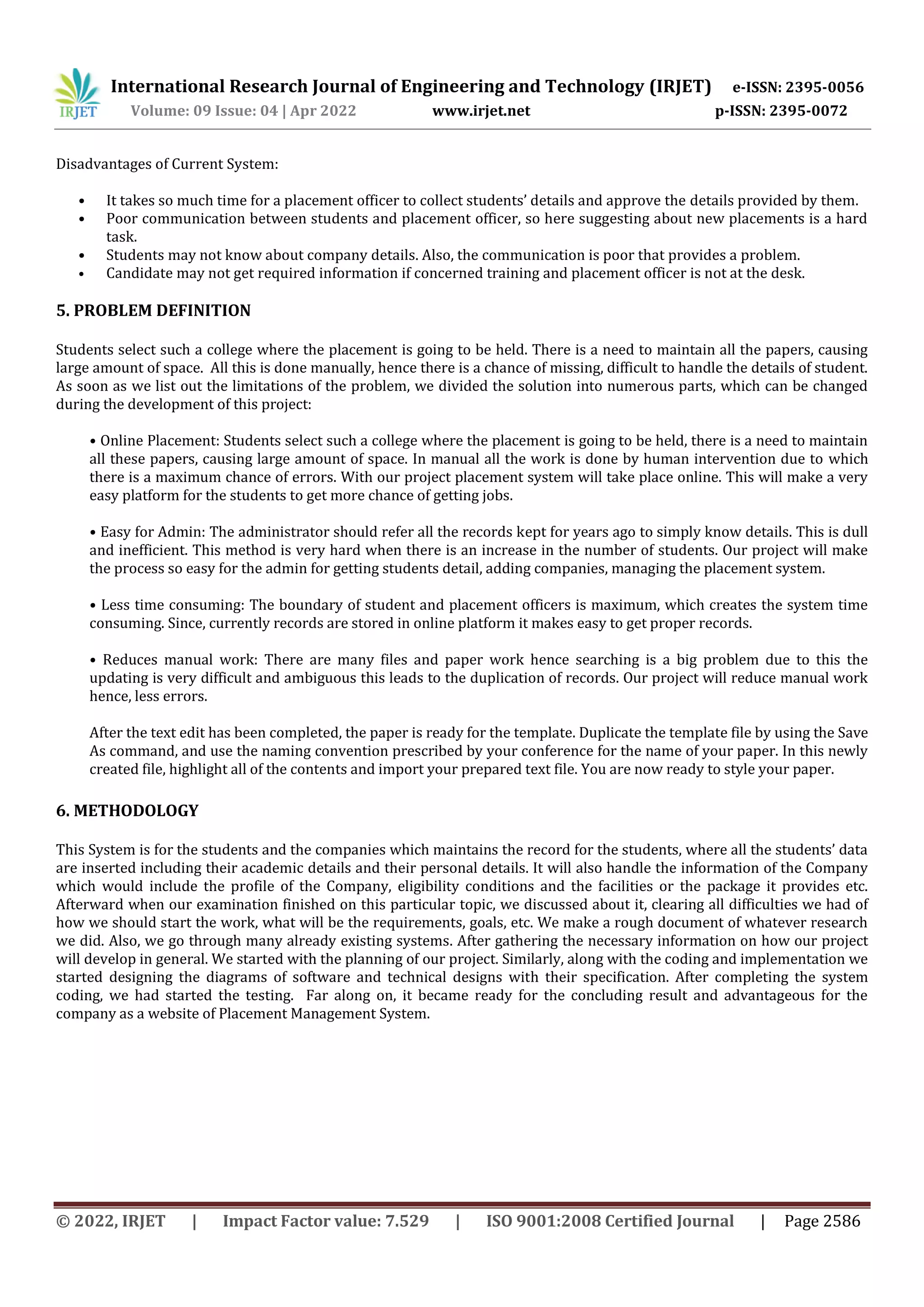 Placement Management System | PDF