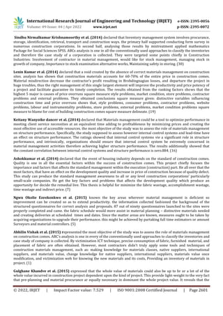 A REVIEW ON FACTORS AFFECTING MATERIAL MANAGEMENT ON CONSTRUCTION INDUSTRY | PDF