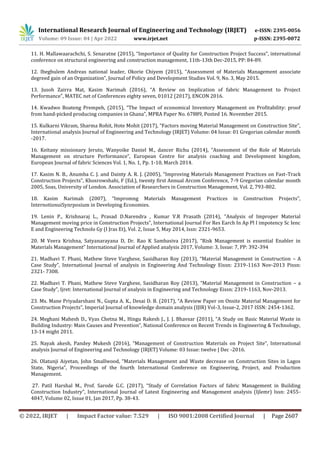 A REVIEW ON FACTORS AFFECTING MATERIAL MANAGEMENT ON CONSTRUCTION INDUSTRY | PDF