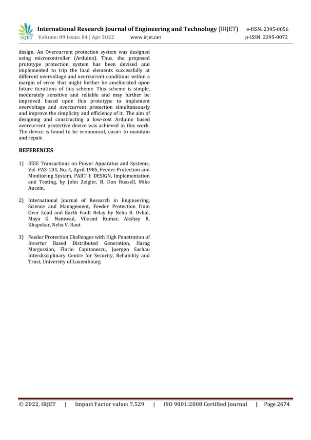FEEDER PROTECTION SYSTEM FROM EARTH FAULT, SHORT CIRCUIT AND OVERLOAD ...