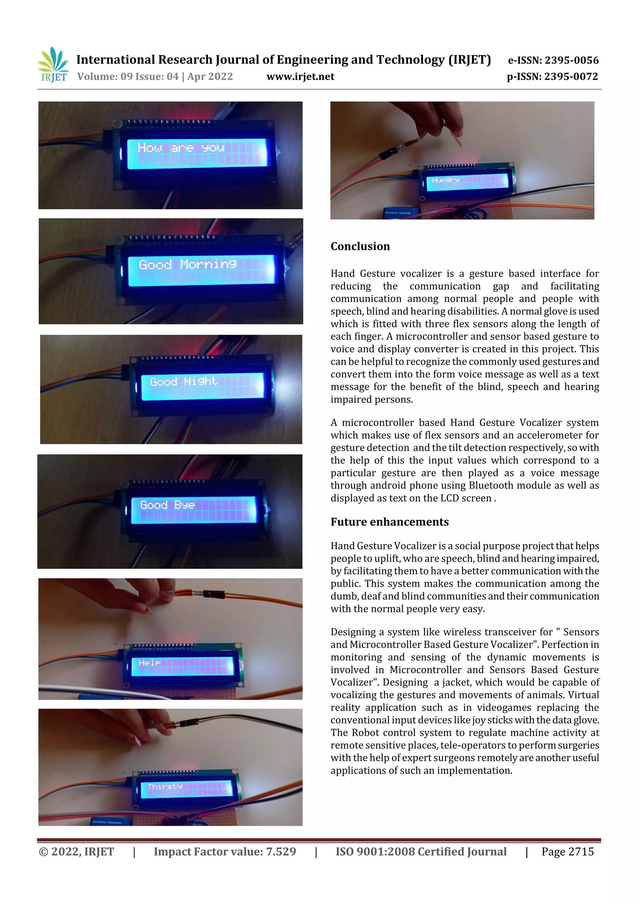 HAND GESTURE VOCALIZER | PDF