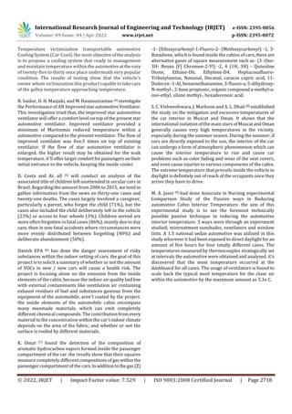DESIGN AND ANALYSIS OF THERMAL COOLING SYSTEM FOR PASSENGER COMPARTMENT OF AUTOMOTIVE VEHICLE | PDF
