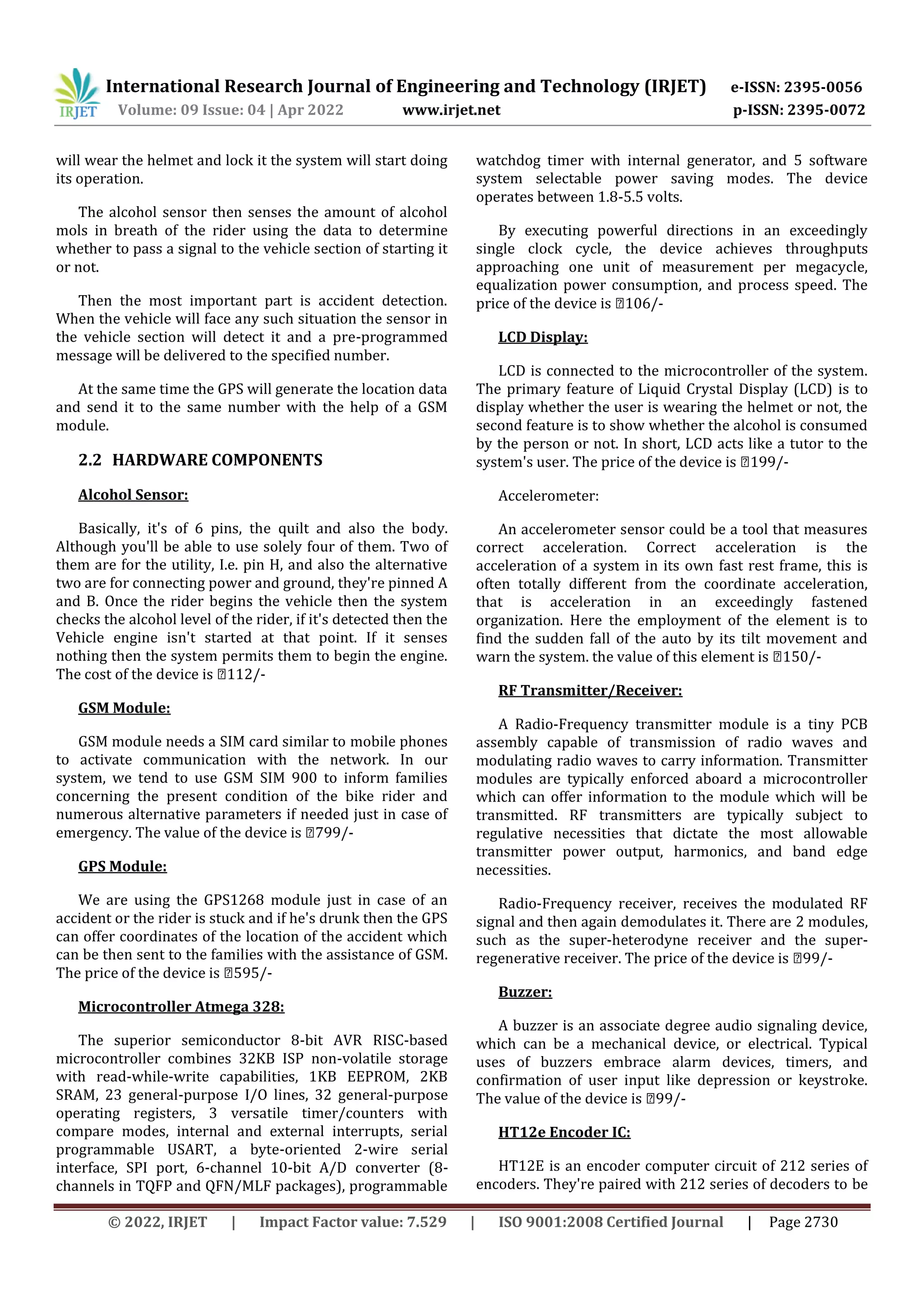 SMART HELMET SYSTEM | PDF