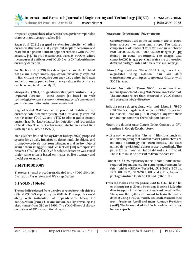 YOLOv5 BASED WEB APPLICATION FOR INDIAN CURRENCY NOTE DETECTION | PDF