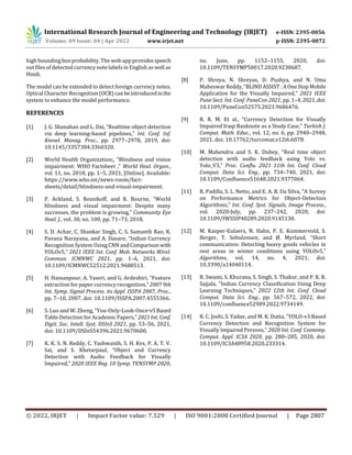 YOLOv5 BASED WEB APPLICATION FOR INDIAN CURRENCY NOTE DETECTION | PDF