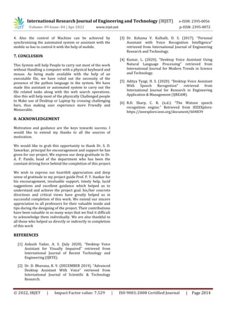 Automated System Using Speech Recognition | PDF | Desktops | Computing