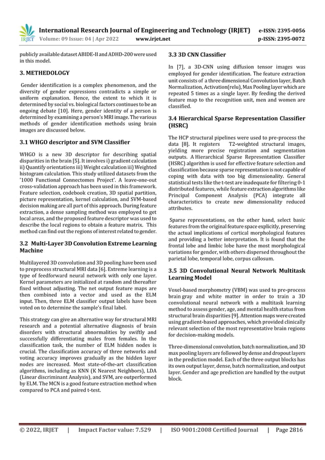 A Review On Gender Recognition Using Human Brain Images | PDF