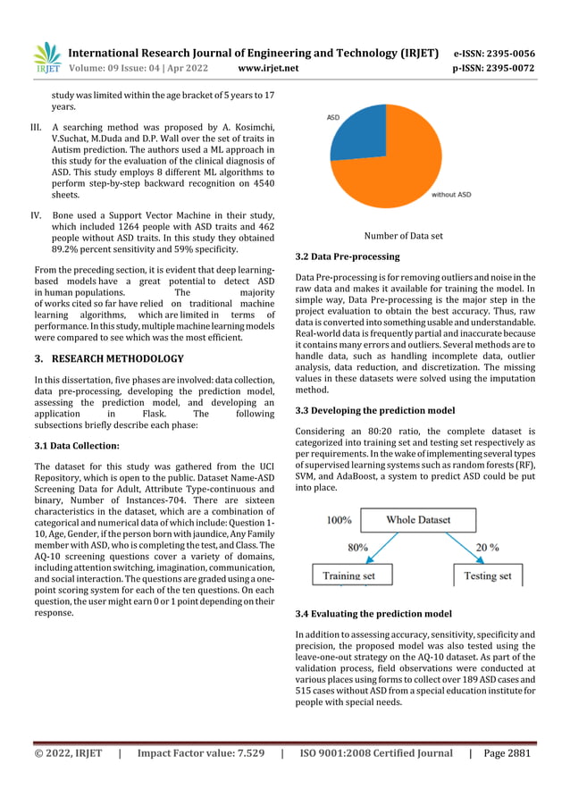 Predicting Autism Spectrum Disorder using Supervised Learning Algorithms | PDF