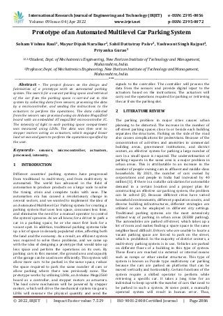 Prototype of an Automated Multilevel Car Parking System | PDF