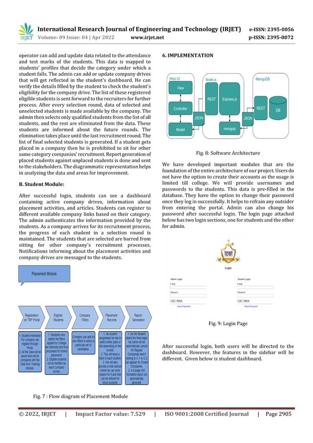 Design and Development of Placement Portal for Institutions | PDF