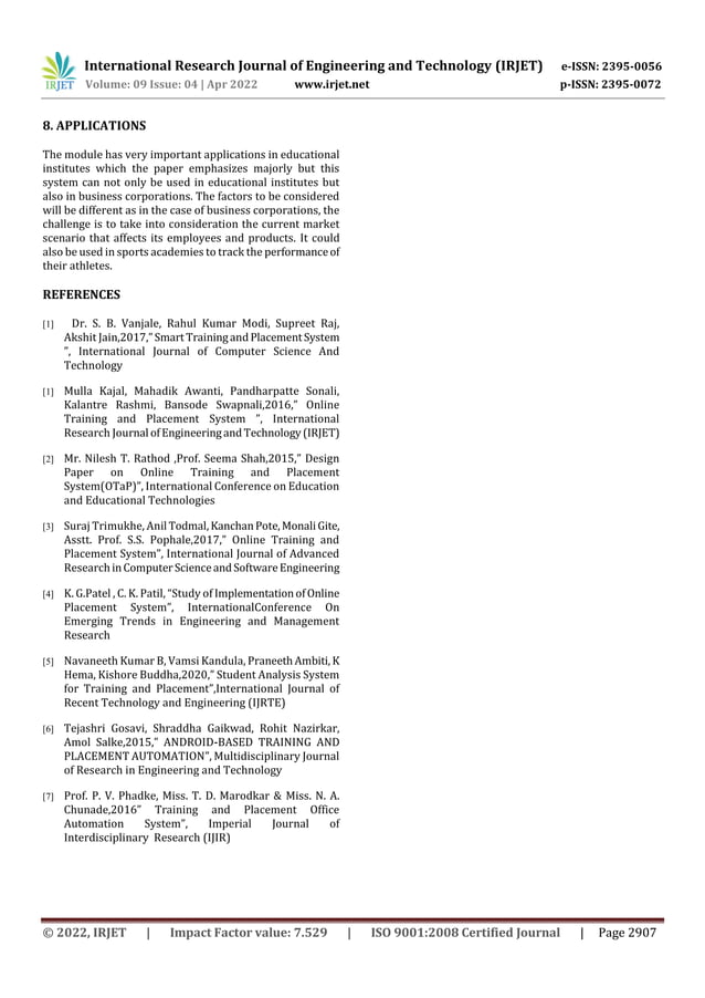 Design and Development of Placement Portal for Institutions | PDF