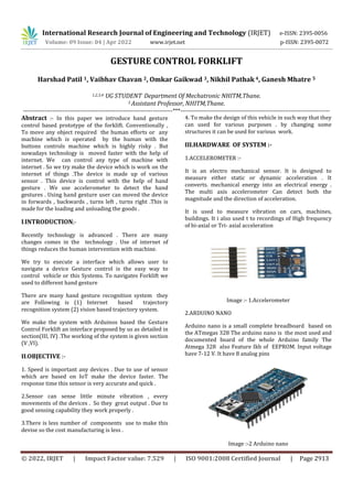 GESTURE CONTROL FORKLIFT | PDF