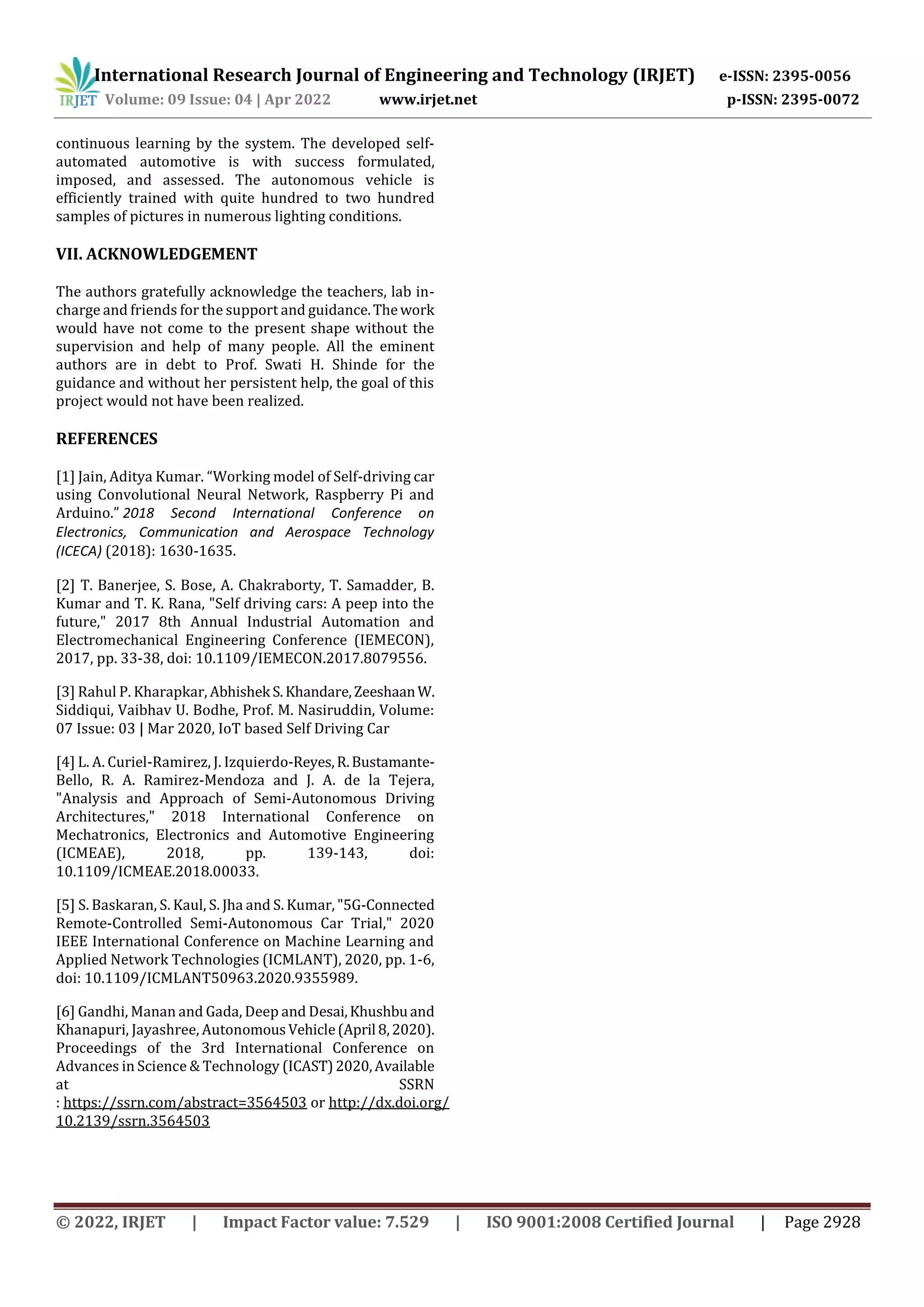 Semi-Autonomous Vehicle | PDF