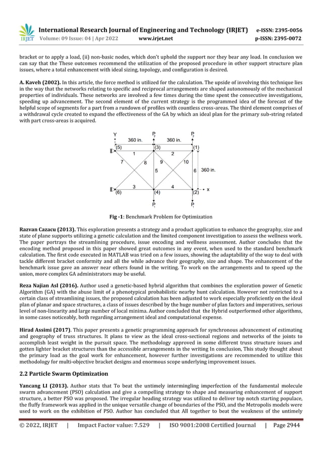 Study on Structural Optimization of truss members using Meta- heuristic Algorithms | PDF