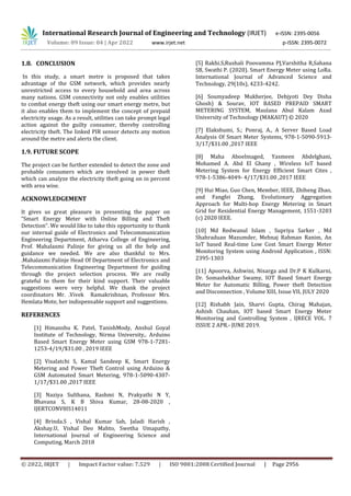 A SURVEY ON SMART ENERGY METER WITH BILLING AND THEFT DETECTION | PDF