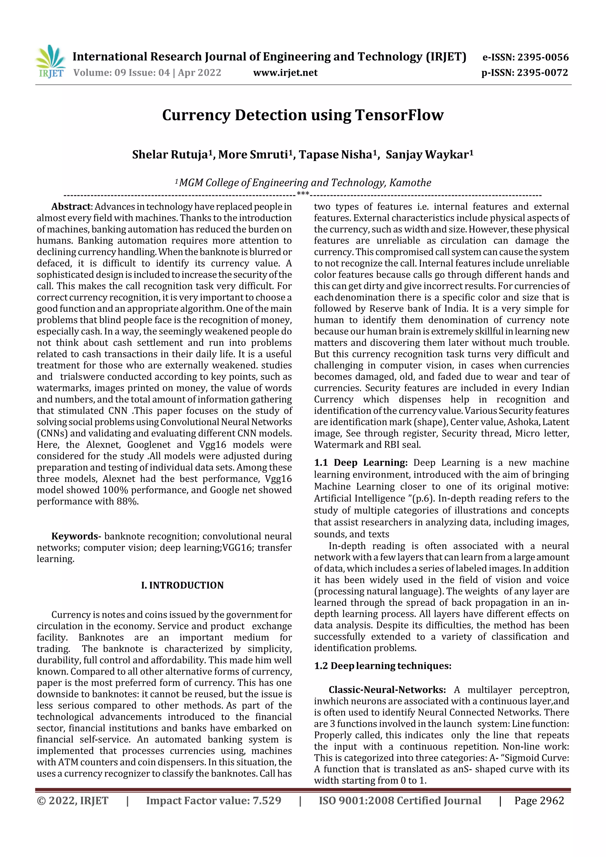 Currency Detection using TensorFlow | PDF | Currencies | Economy
