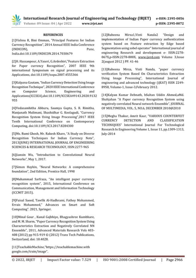 Currency Detection using TensorFlow | PDF