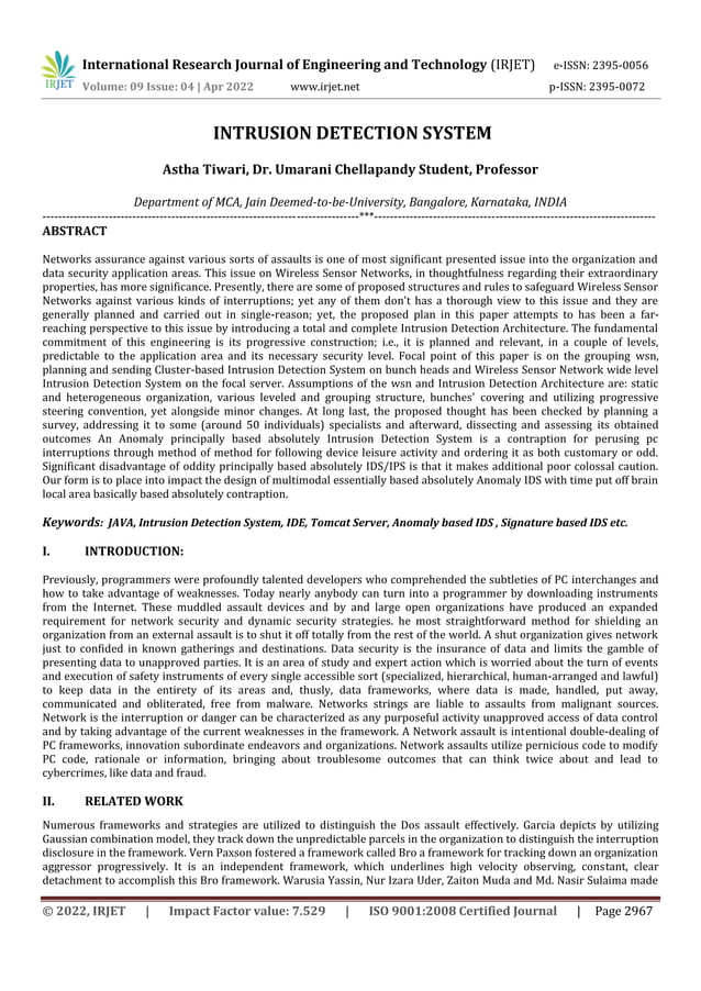 Intrusion Detection System Pdf