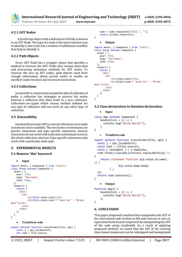 Reactcodemod An Automated Approach For Refactoring Class Based 4490