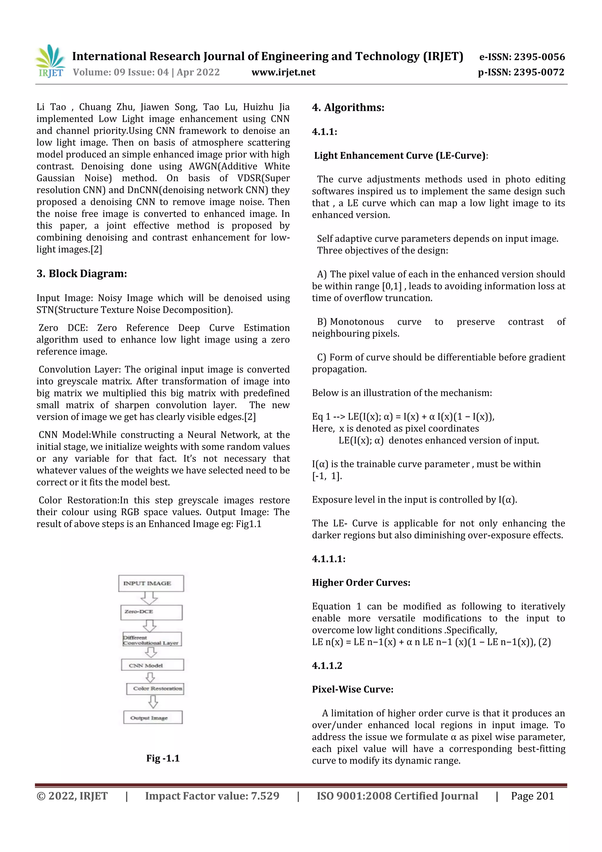 Low Light Image Enhancement Using Zero-DCE algorithm | PDF