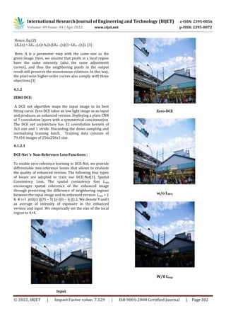 Low Light Image Enhancement Using Zero-DCE algorithm | PDF