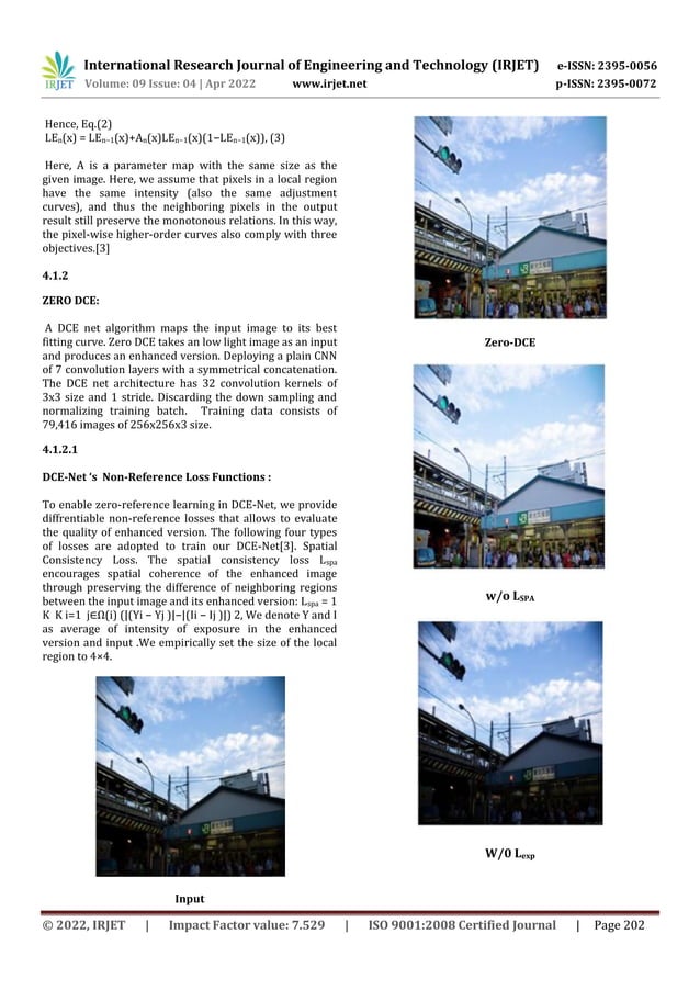 Low Light Image Enhancement Using Zero-DCE algorithm | PDF