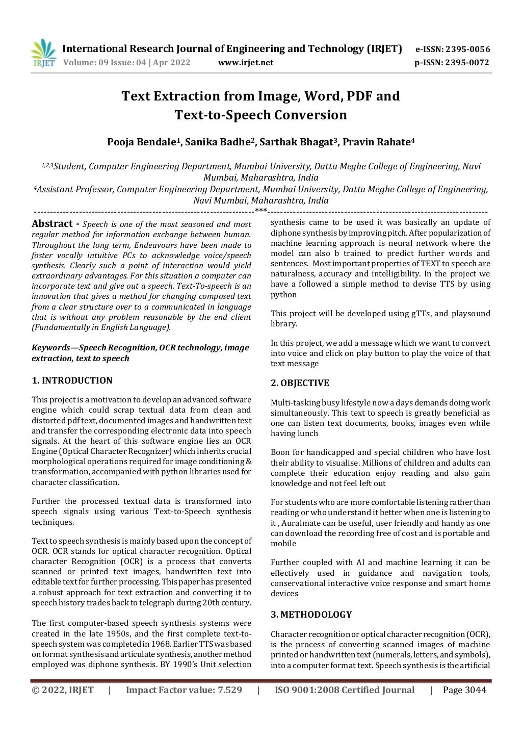 Text Extraction From Image Word Pdf And Text To Speech Conversion Pdf