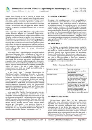 KISAN MITRA : AN INTELLIGENT CHATBOT | PDF | Agriculture | Industries