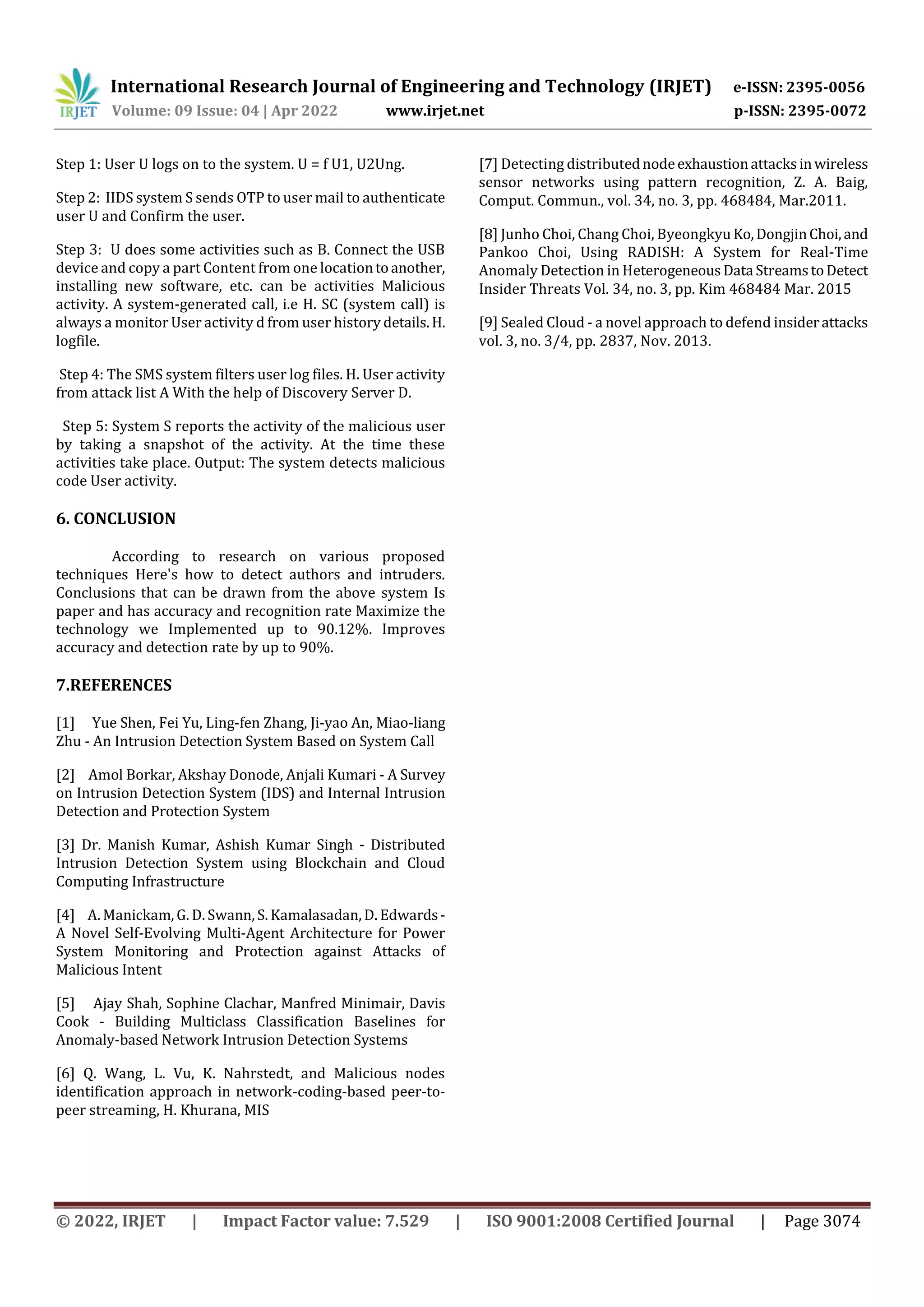 Self Monitoring System to Catch Unauthorized Activity | PDF